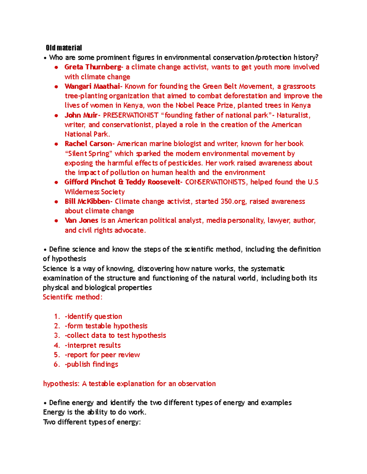 ENV 101 Final Exam Review: Key Figures and Concepts in Environmental ...