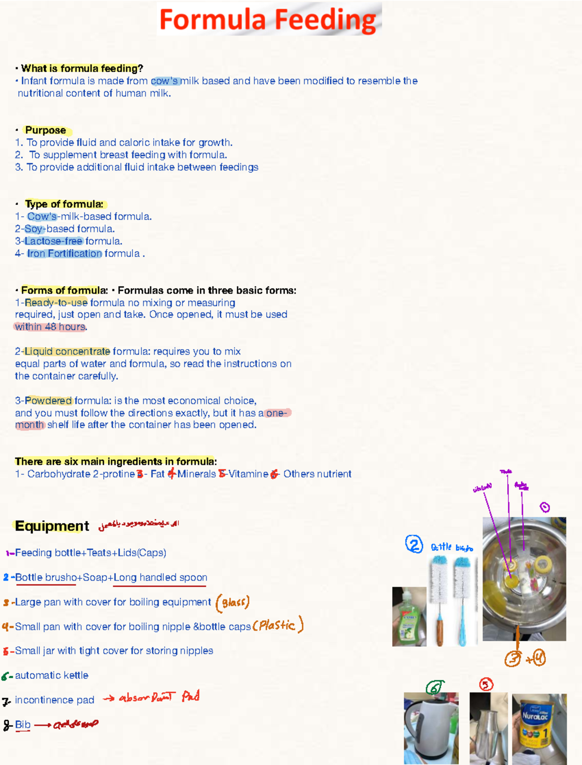 Formula Feeding Overview - Nursing Studies Theory & Practice (NUR 101 ...