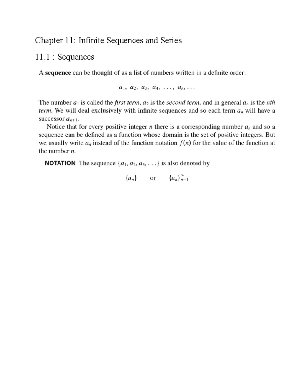 Chapter 11 - Infinite Sequences & Series Overview and Key Concepts ...