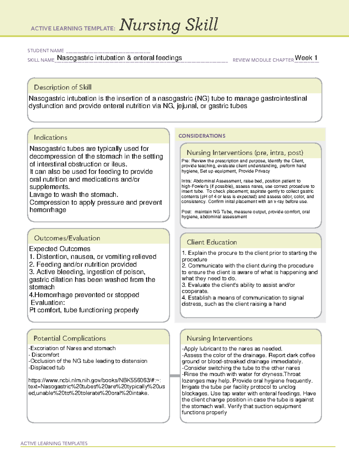 Nursing Skill - Nasogastric tube-1 - VN300 - ACTIVE LEARNING TEMPLATES ...