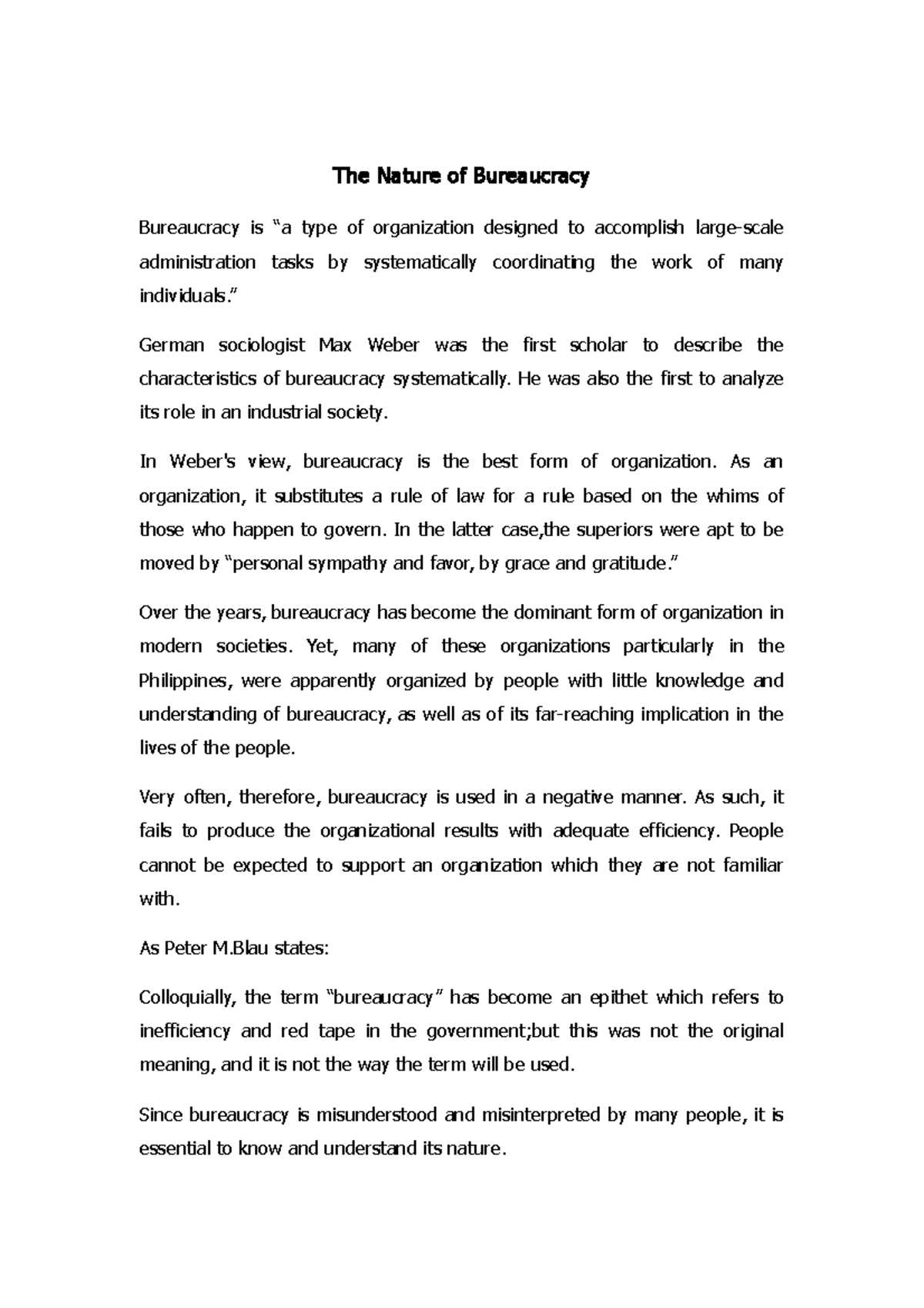 Understanding Bureaucracy: Key Concepts and Characteristics - Studocu