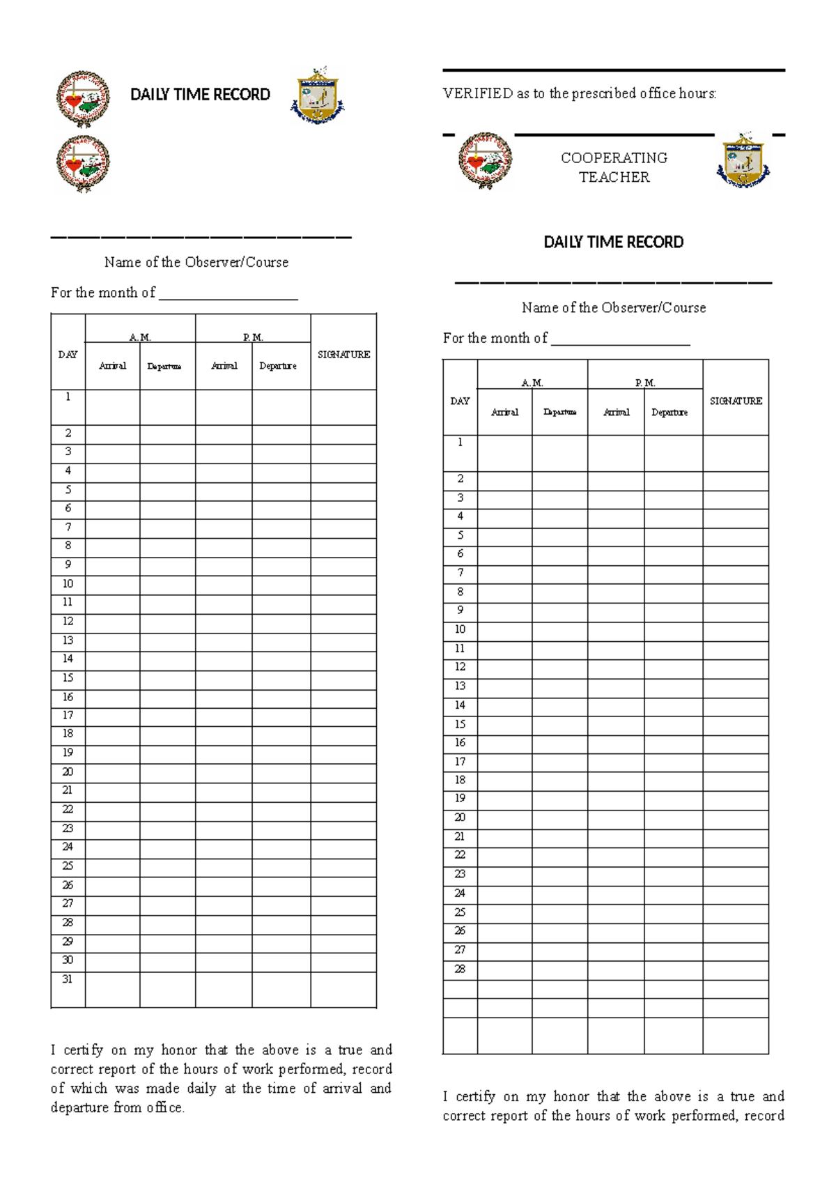 DTR Guide for Cooperating Teacher - KD - Studocu
