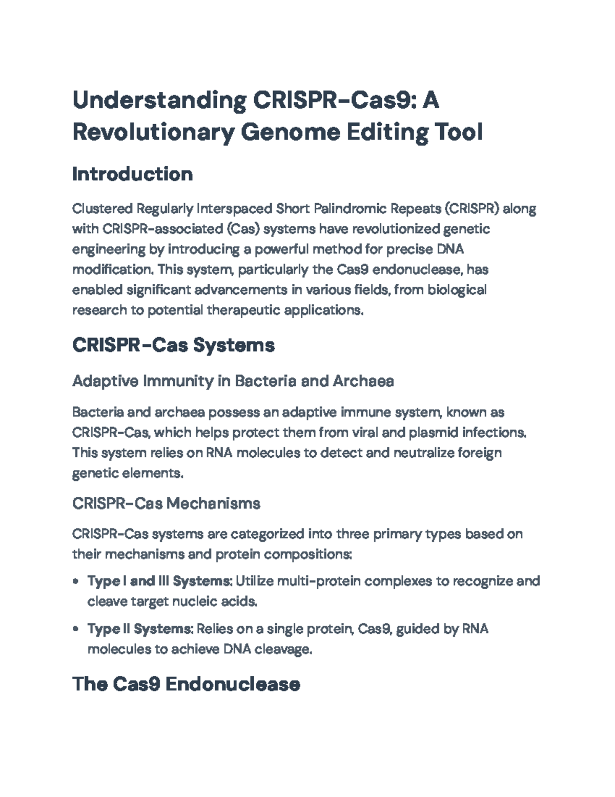 Understanding CRISPR-Cas9: Applications and Mechanisms in Genome ...