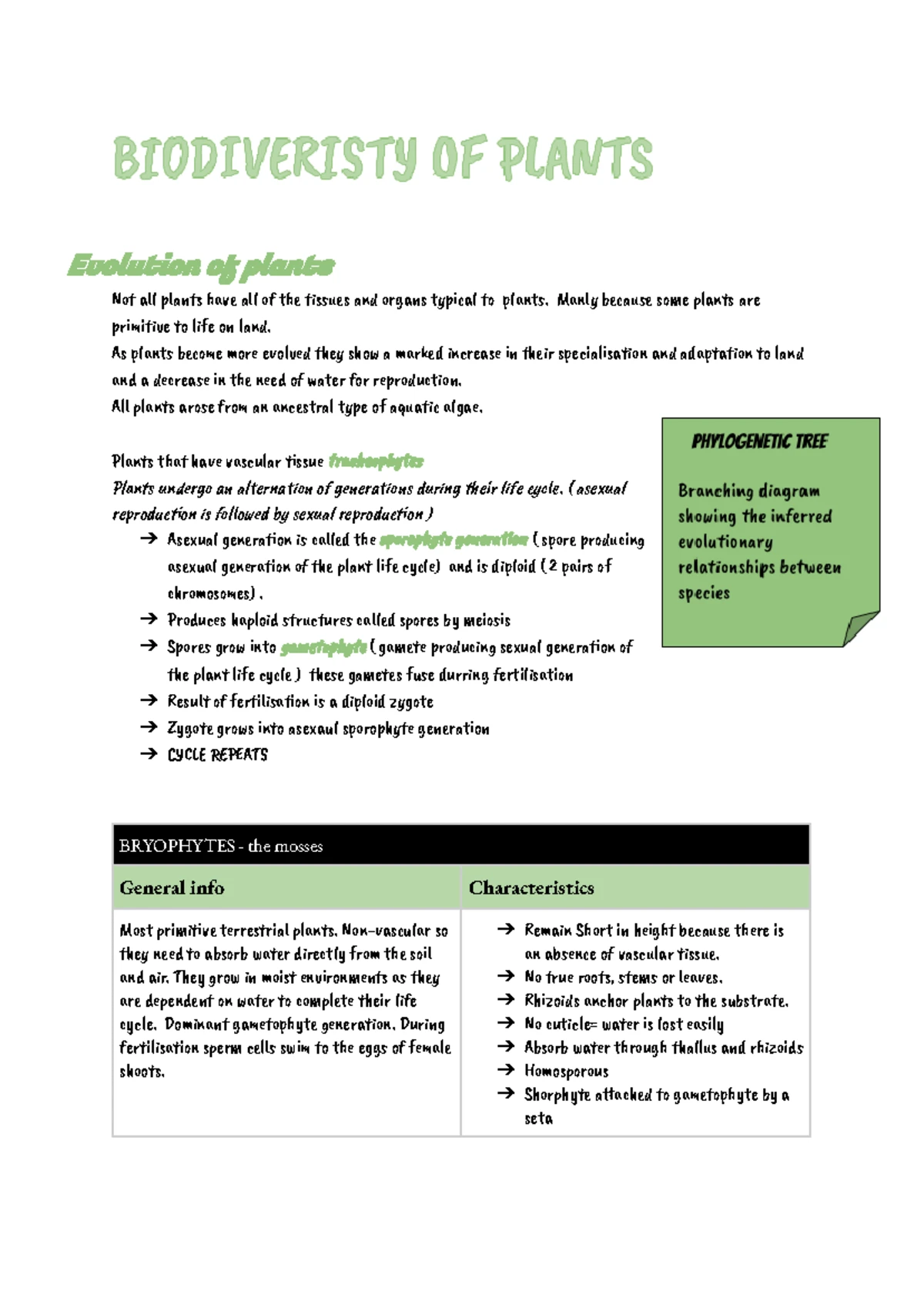 Biodiversity of plants 1 G11 - Grade 11 learnxtra.co SESSION 10: PLANT ...