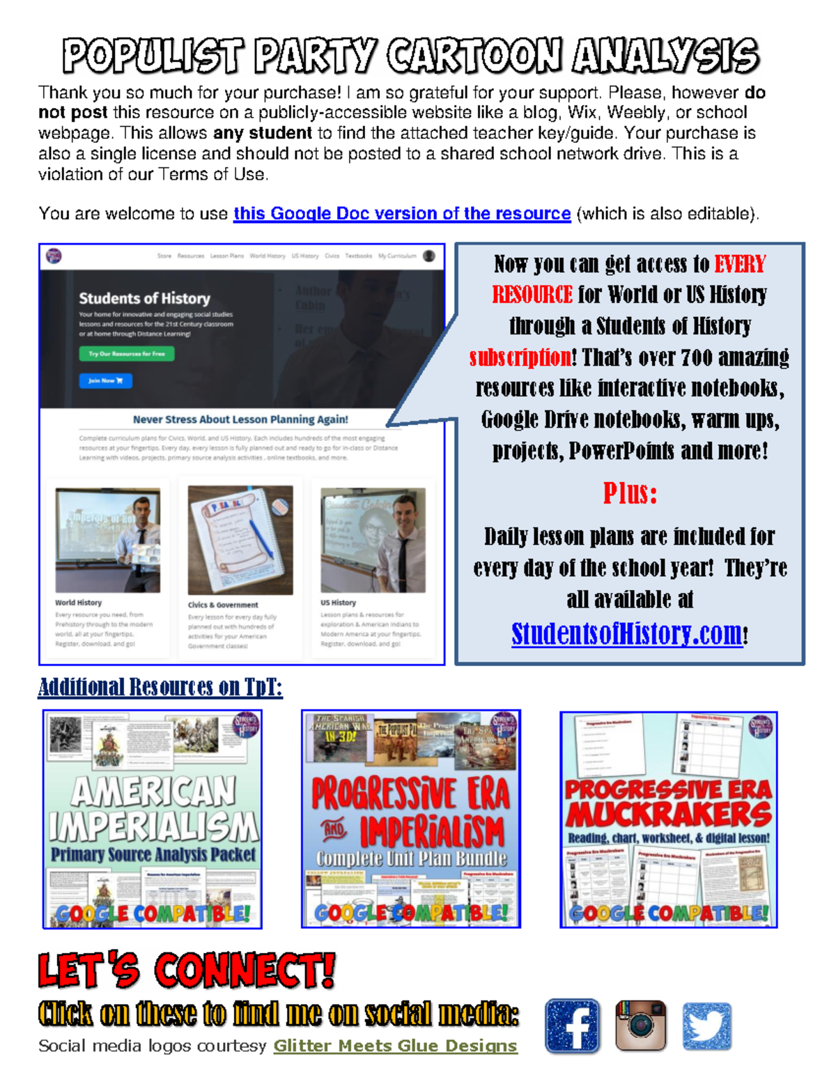 Populist Party Political Cartoon Analysis Activity (US History) - Studocu