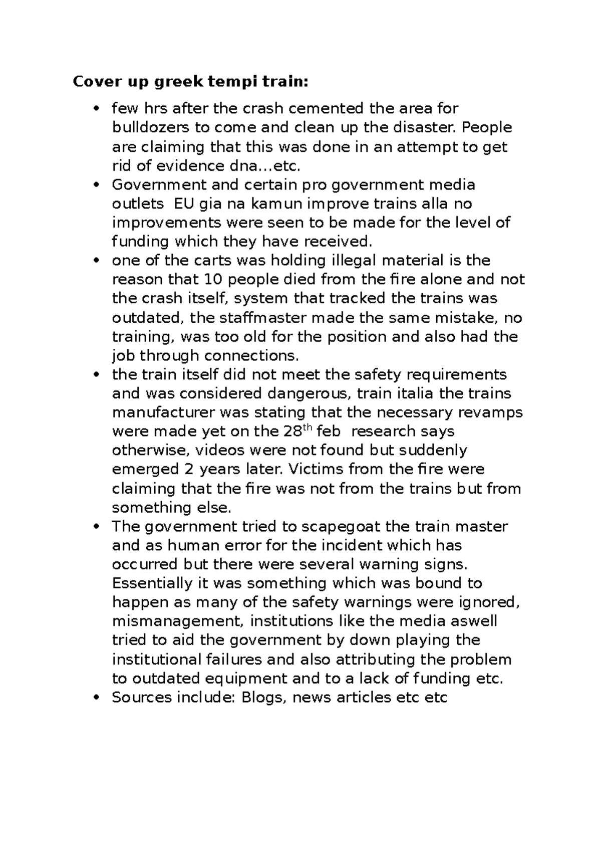 Tempi Disaster Research Key Points: Analysis of the Crash and Aftermath ...