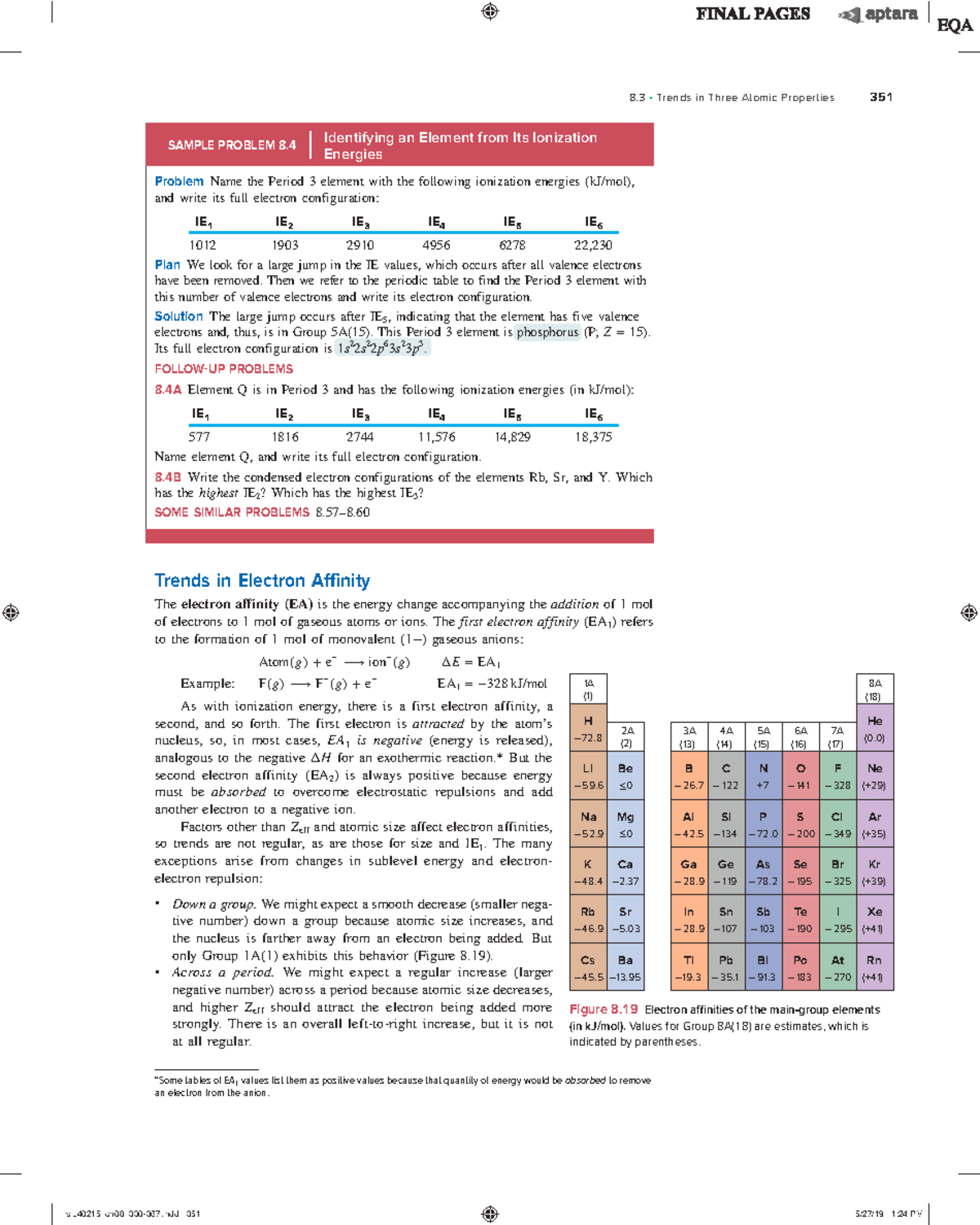 Chem 351 Final Exam: Trends in Atomic Properties and Electron ...