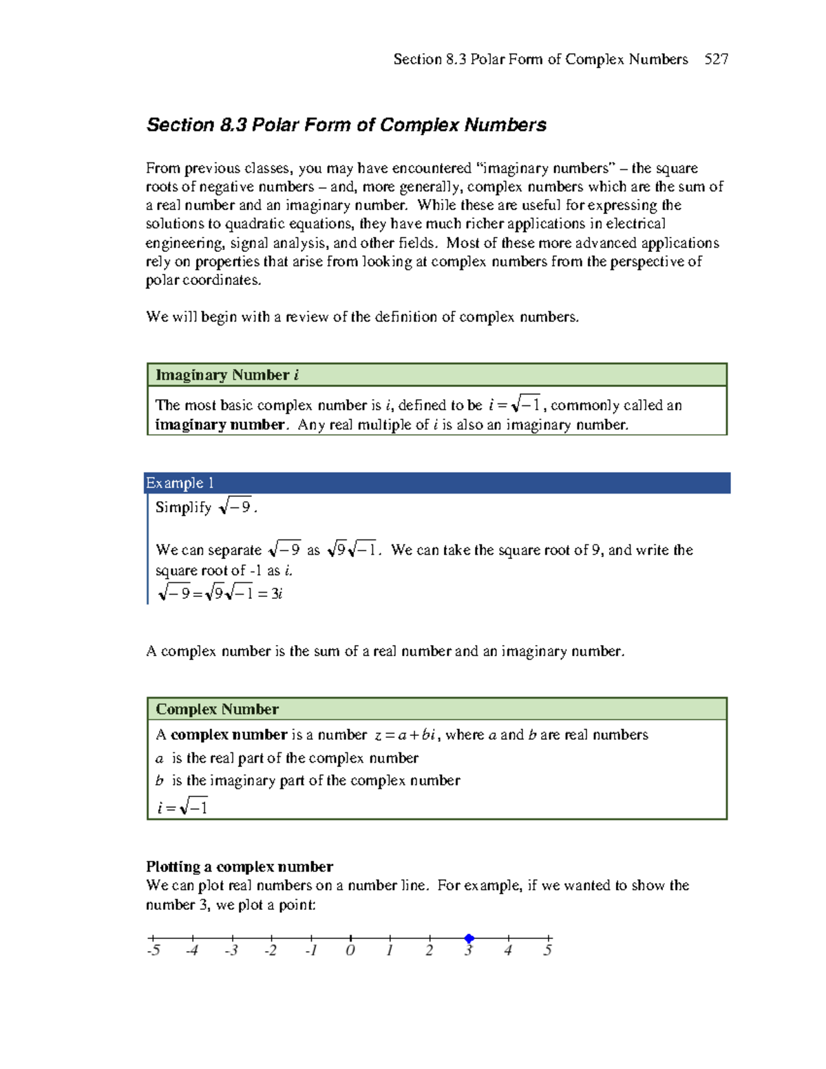 Precalc 8-3 (Engineering Math) - Section 8 Polar Form of Complex Numbers 527 Section 8 Polar ...