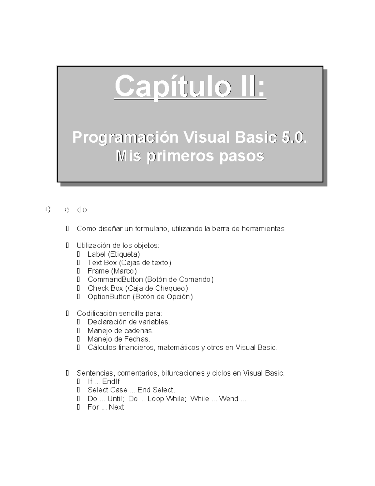 IICap VB 50: Introducción a la Programación en Visual Basic 5.0 - Studocu
