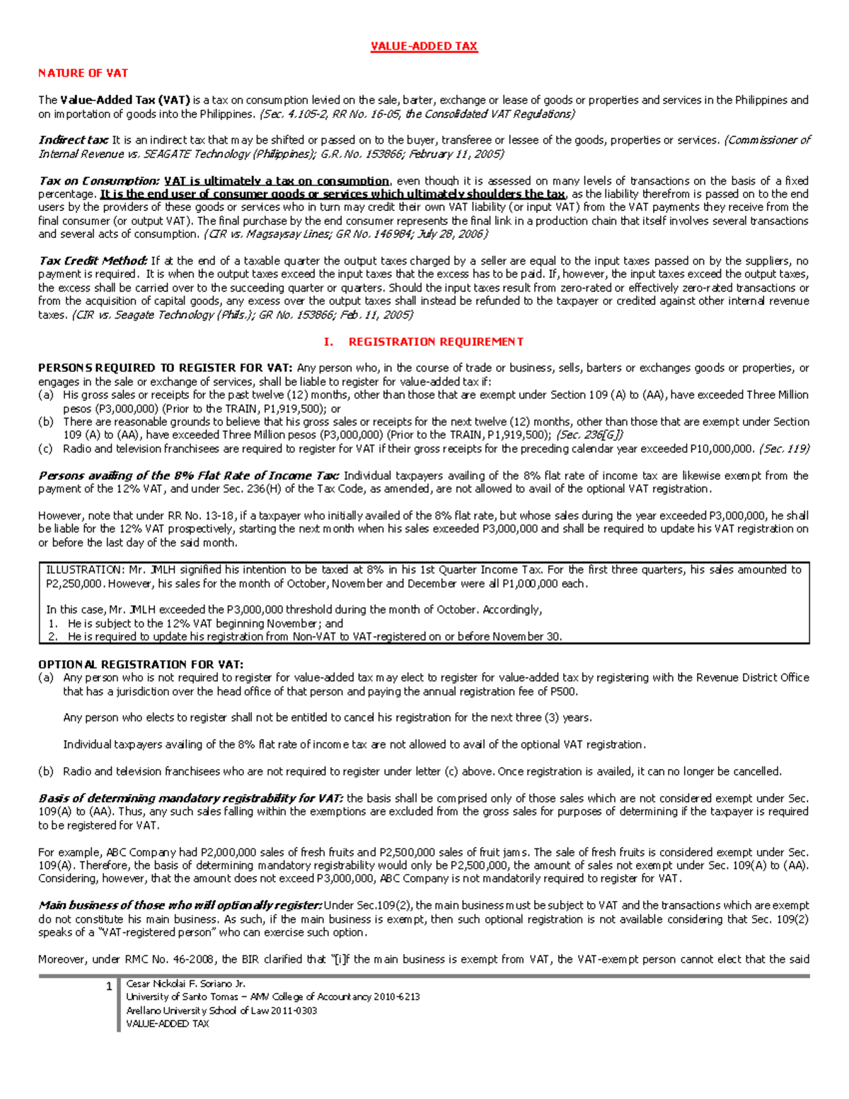 TAX 7: Understanding the Nature and Implications of VAT in the ...