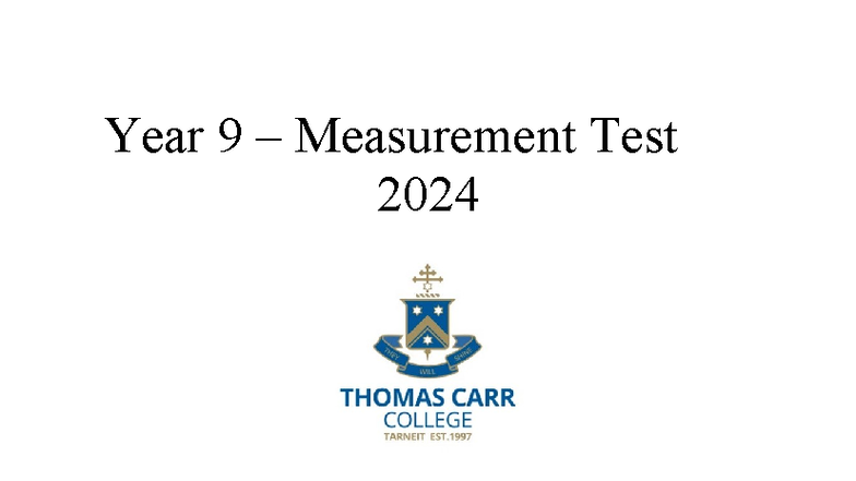 Measurement Test 2024 - Year 9 Assessment - Studocu
