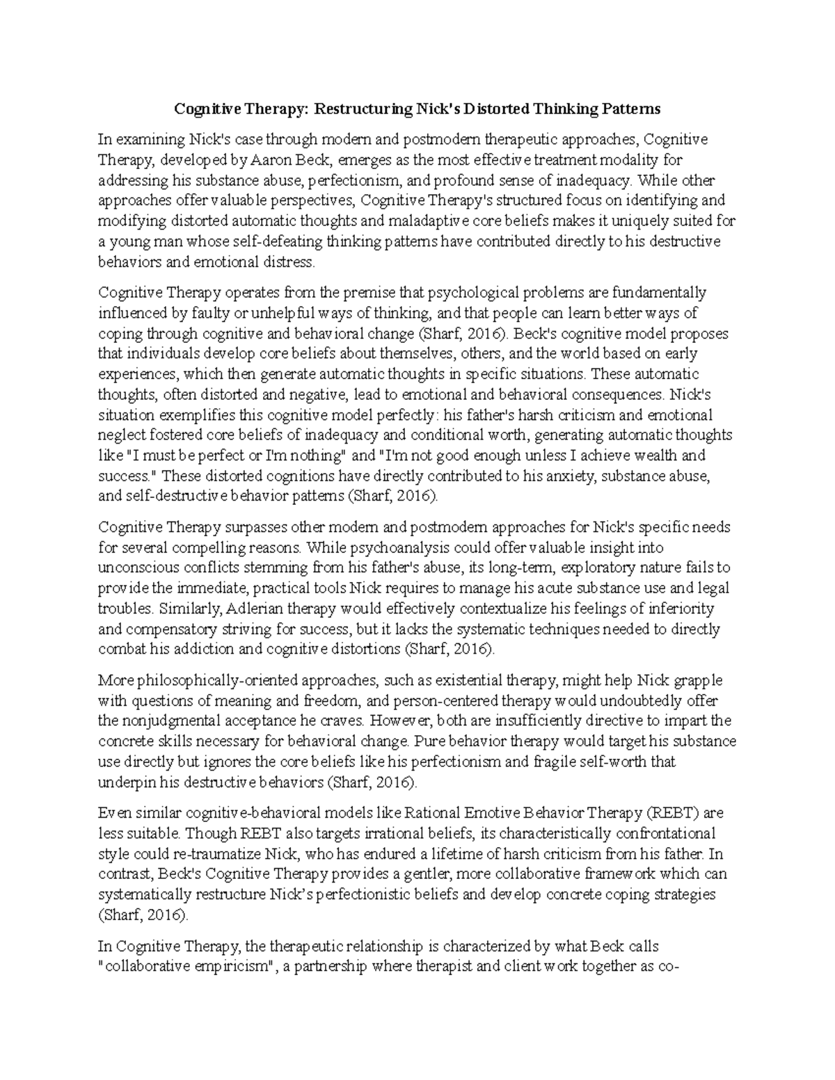 Cognitive Therapy for Substance Abuse: A Course on Drugs - Studocu