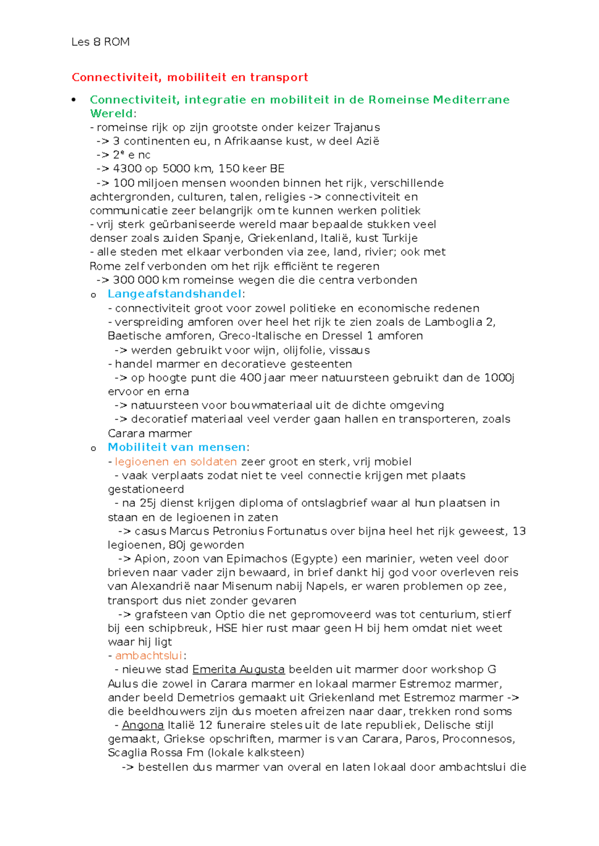 Les 8 ROM: Connectiviteit, Mobiliteit en Transport in het Romeinse Rijk ...