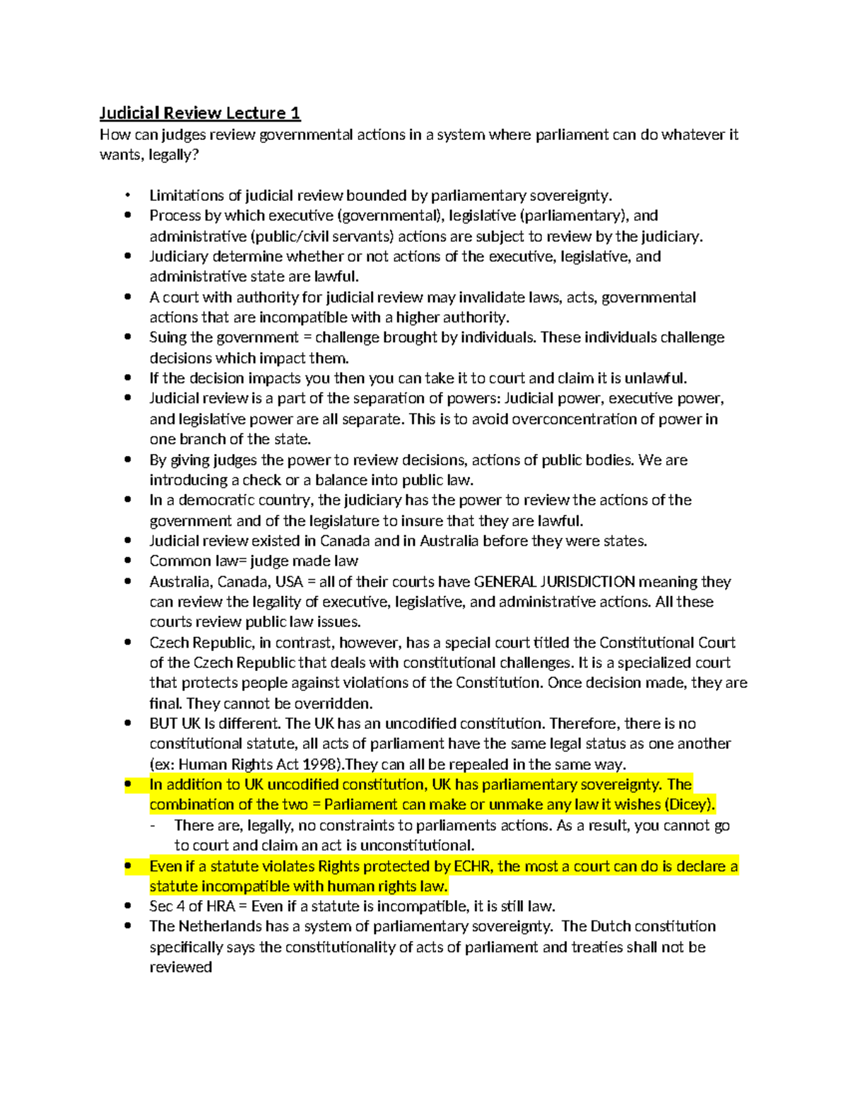 Judicial Review Lecture 1: Understanding Limitations & Powers in the UK ...