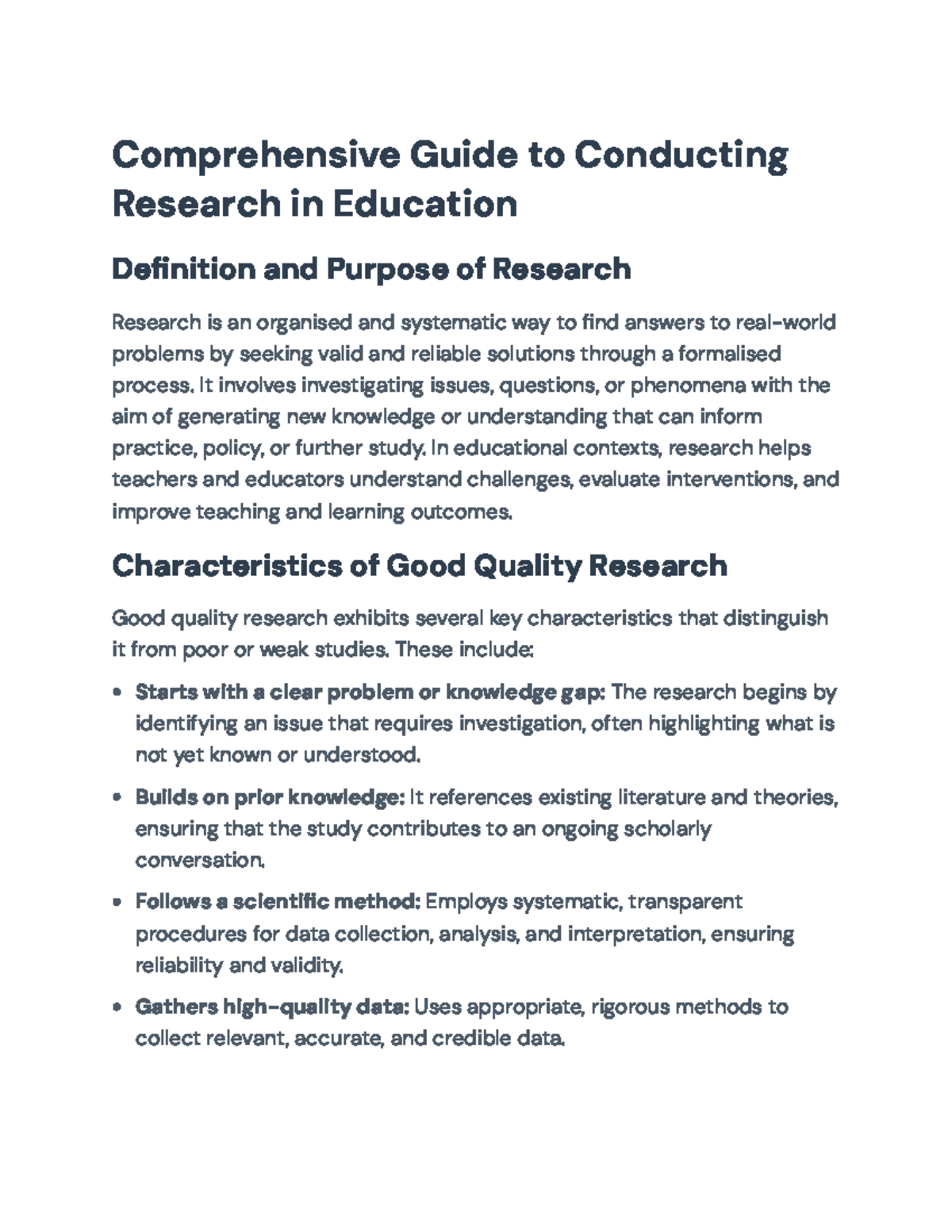 Comprehensive Guide to Research Processes in Education: Definition ...