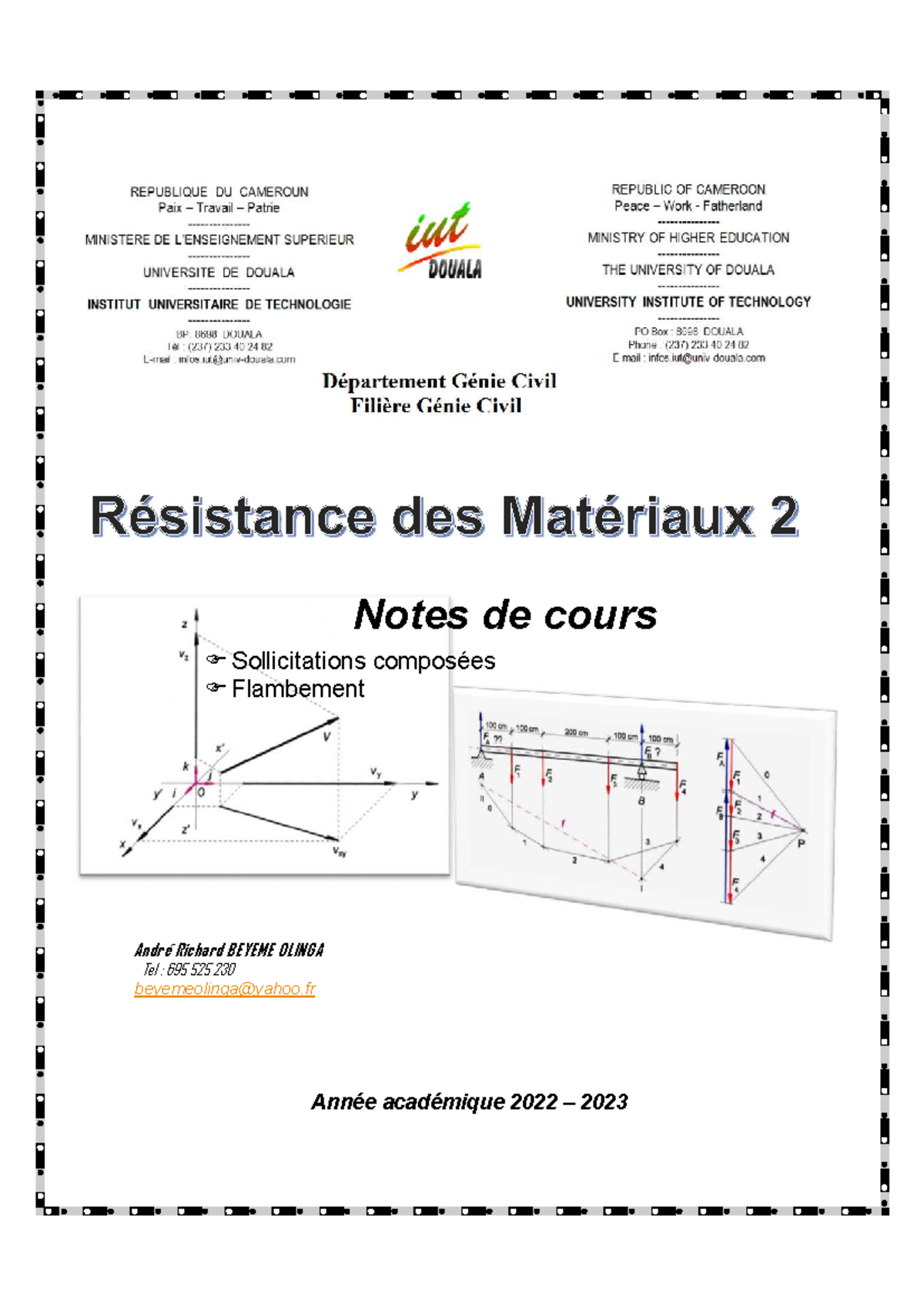Cours de RDM2: Sollicitations Composées et Flambement - Studocu