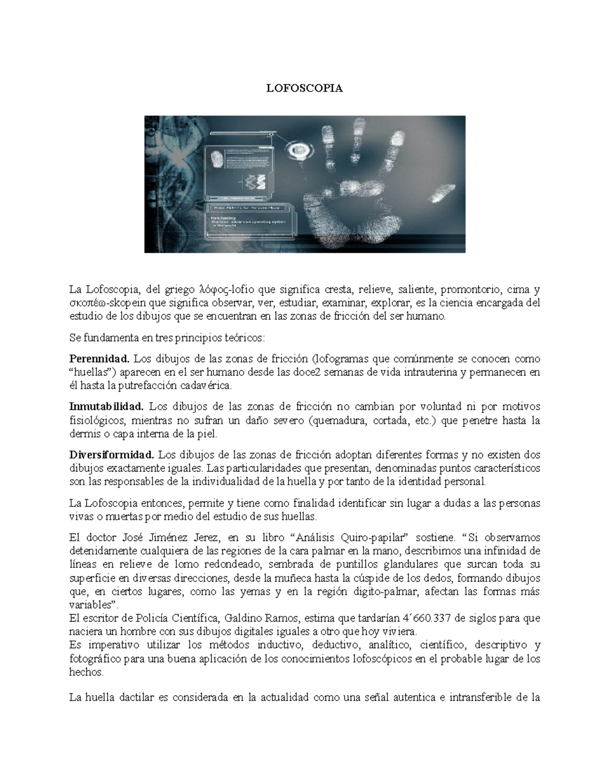 Lofoscopía: Estudio de Huellas Dactilares en Criminología (Criminología ...