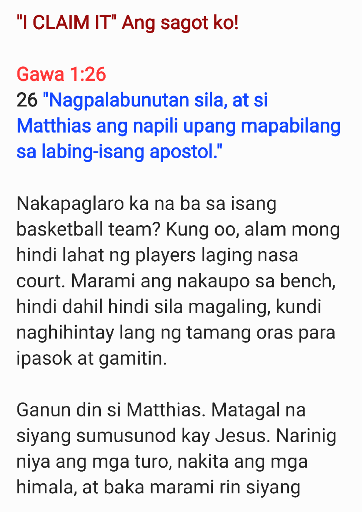 I CLAIM IT: Paghawak sa Pangako ng Diyos sa Buhay Mo - Studocu