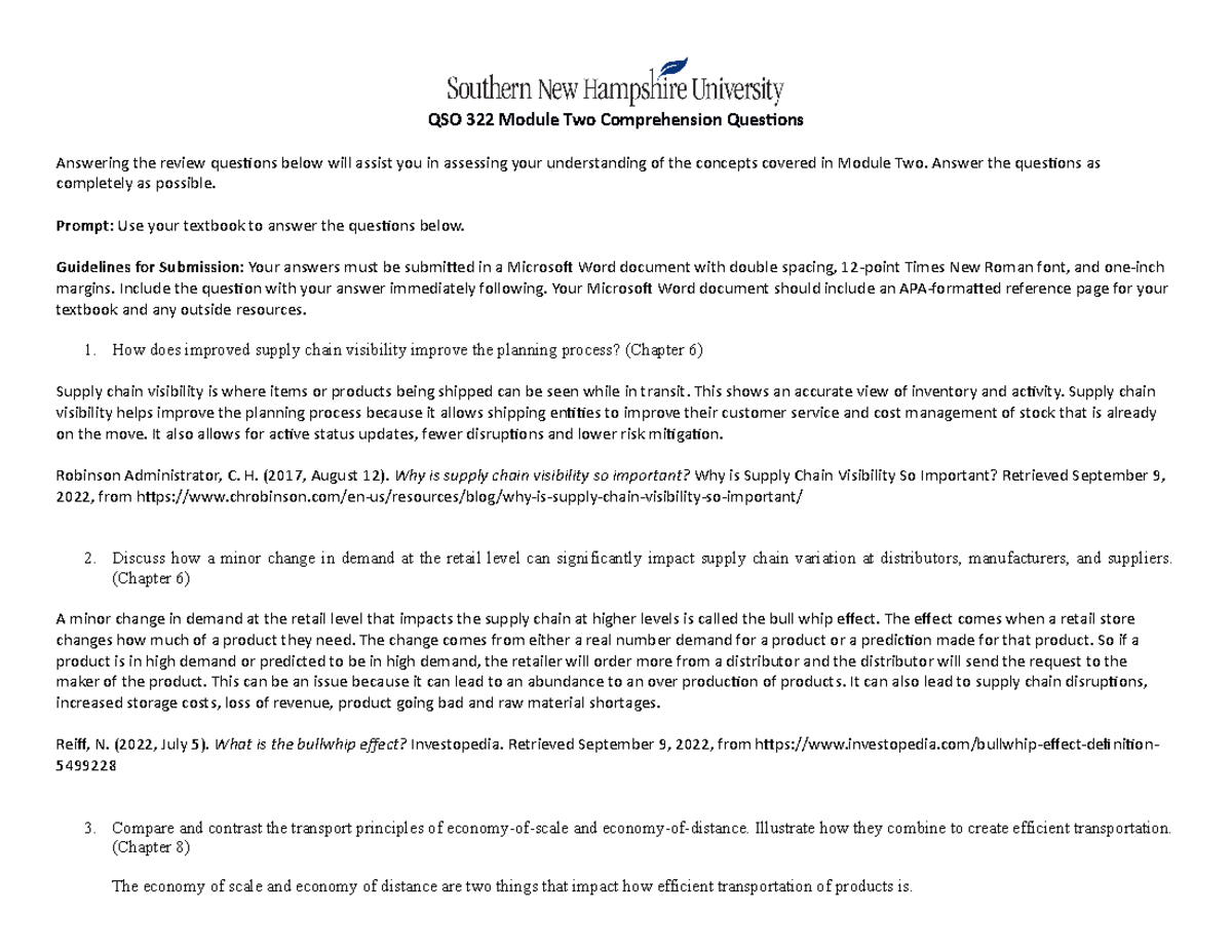 QSO 322 Module Two Comprehension Questions - QSO 322 Module Two ...