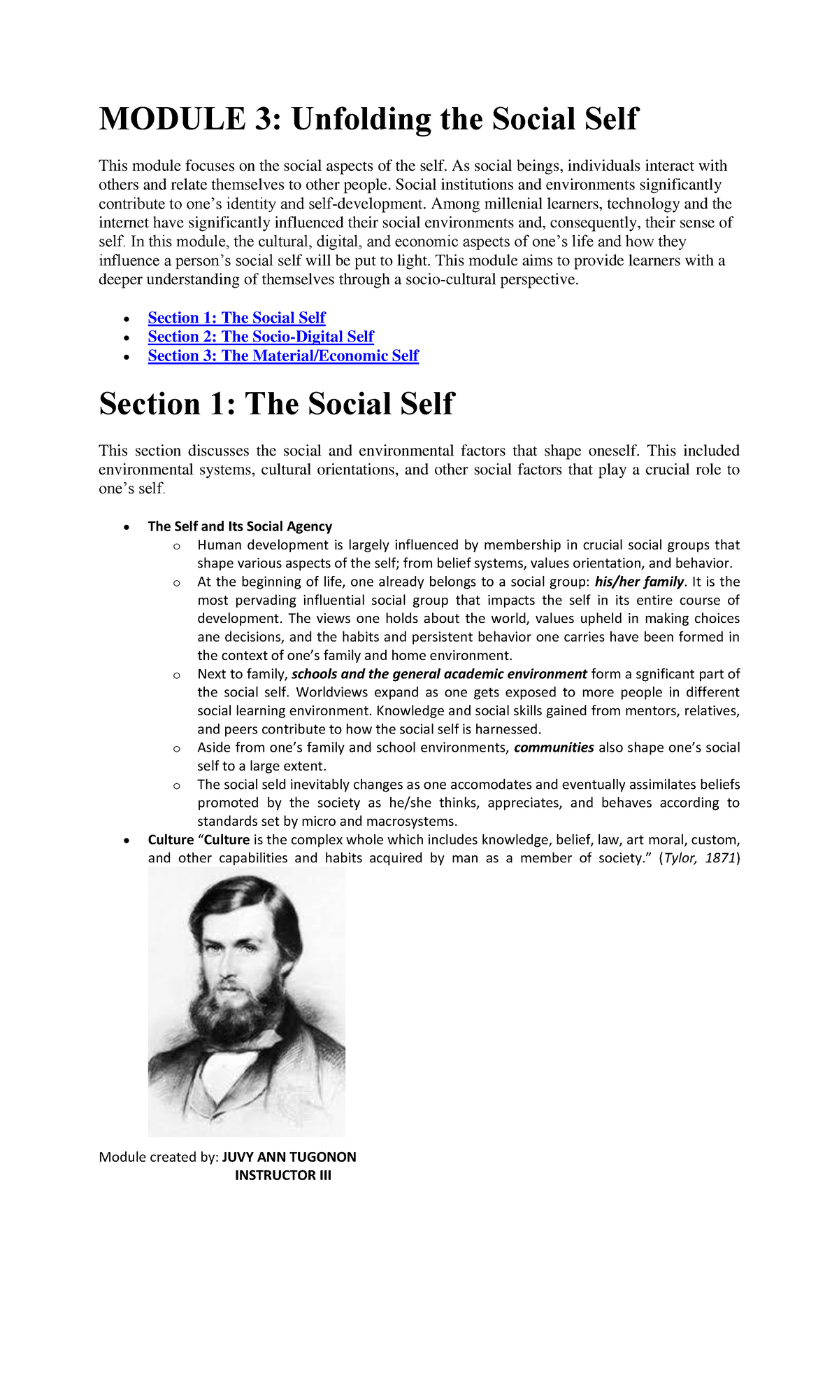 Module 3 - THIS IS A DESCRIPTION - Module created by: JUVY ANN TUGONON MODULE 3: Unfolding the ...