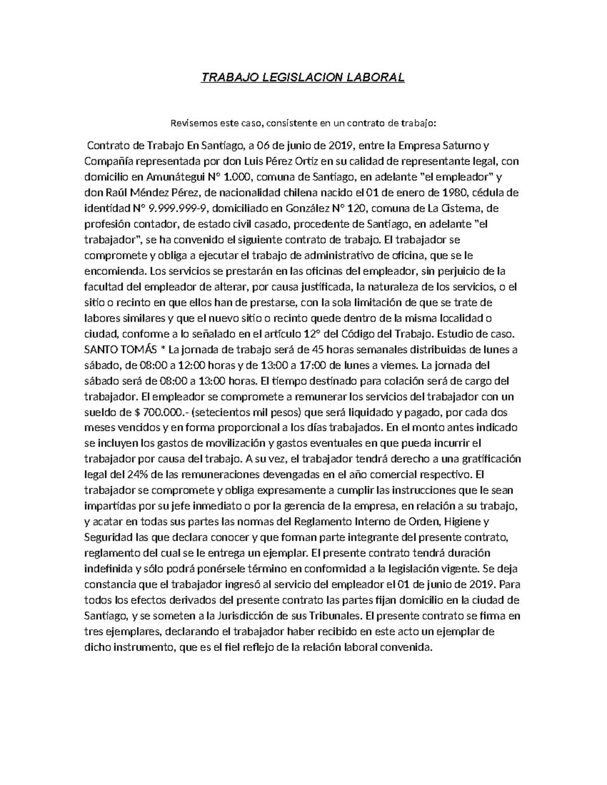 Trabajo Legislacion Laboral 2 - TRABAJO LEGISLACION LABORAL Revisemos ...