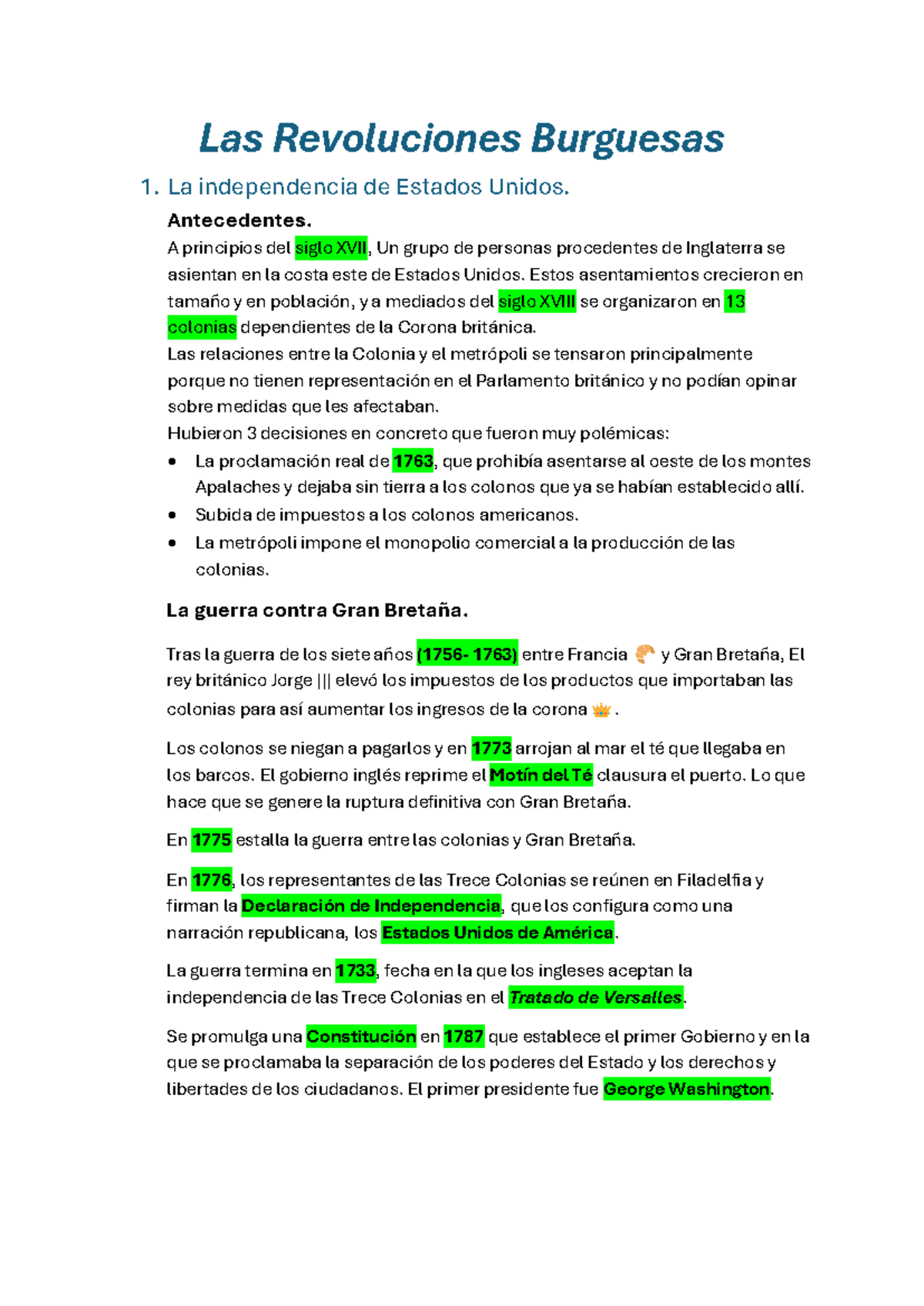 Las Revoluciones Burguesas: Resumen de la Independencia y la Revolución ...