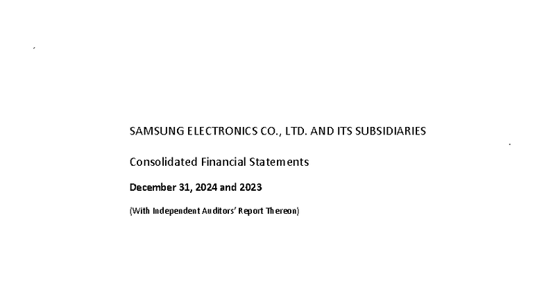 SAMSUNG ELECTRONICS CO., LTD. Consolidated Financial Statements 2024 ...