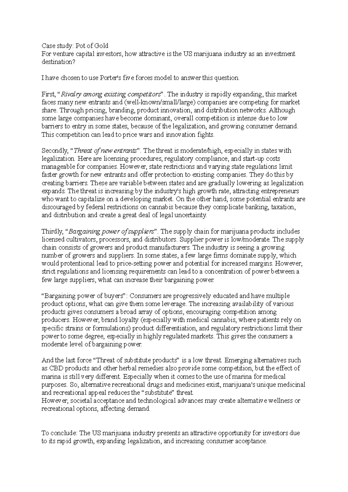 Case Study: Pot of Gold - US Marijuana Industry Investment Analysis ...