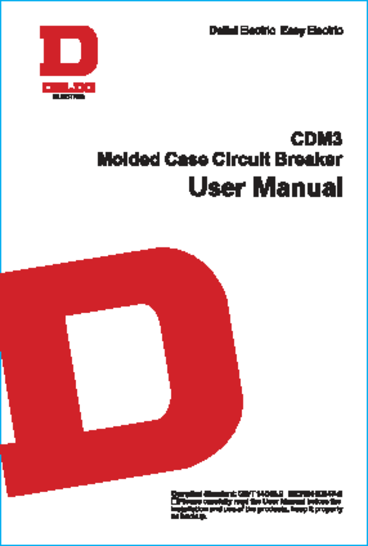 DELIXI ELECTRIC CDM3 Molded Case Circuit Breaker User Manual - Studocu