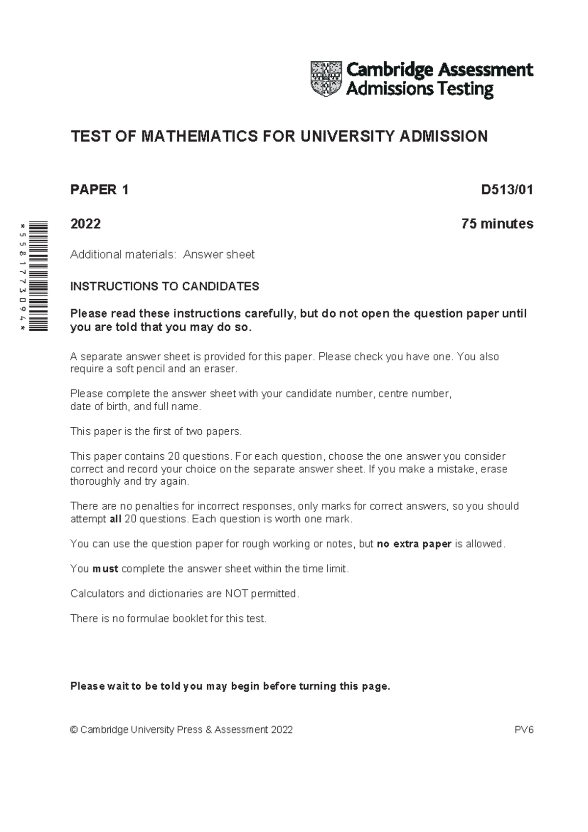 Sample 1 - Practice Aero MAT - IC Aero/EEE Mathematics Aptitude Test ...