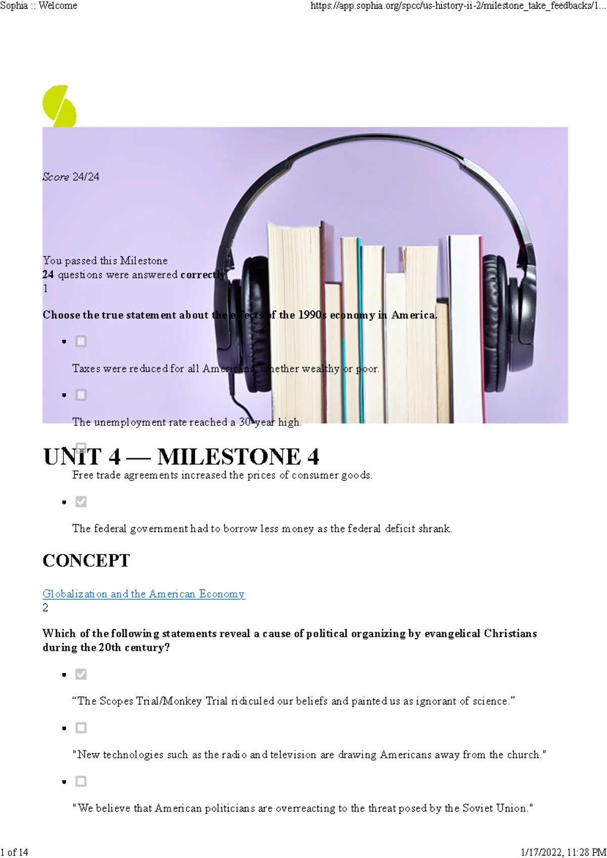 US History 2 Mail Stone 1 AJ - UNIT 1 — MILESTONE 1 Score 20/ You ...