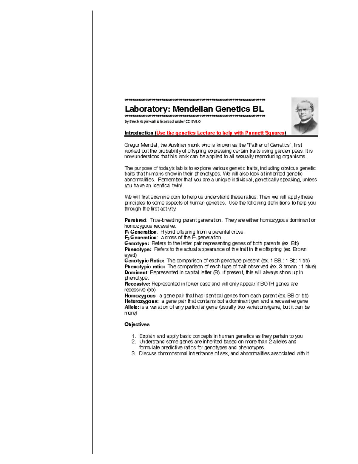 Lab Genetics II: Exploring Mendelian Genetics BL - Fill In Answers ...