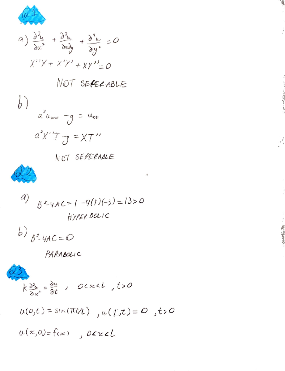 Partial diff eq - ENGR 311 - Studocu