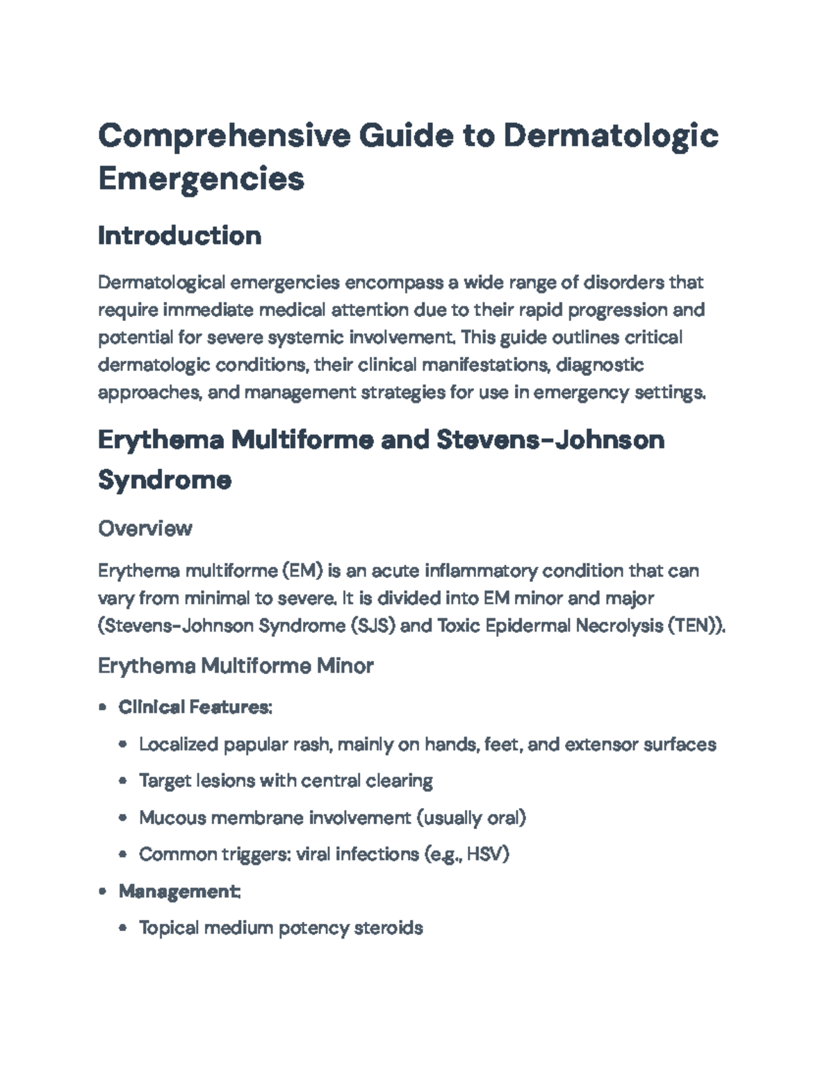 Comprehensive Guide to Dermatologic Emergencies for Medical ...