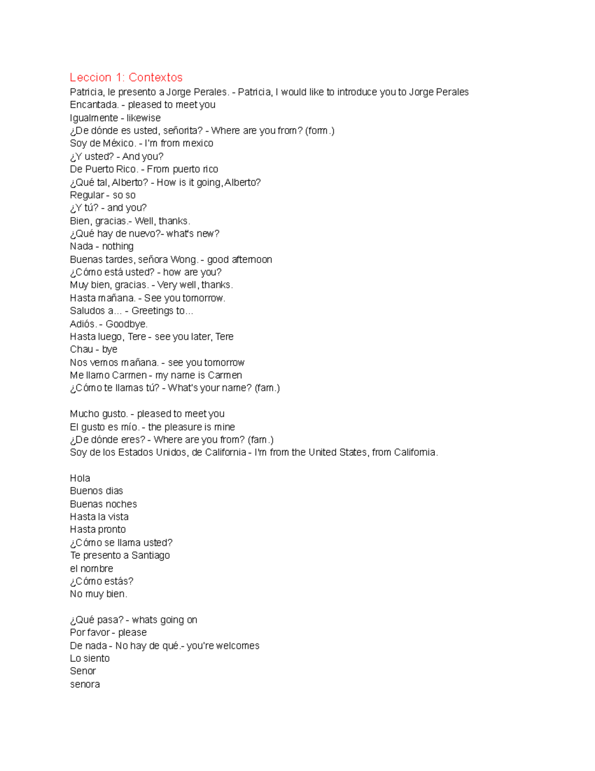 Spanish 101 Lecture Notes (Part 1) - Essentials by Jimena Caratti - Studocu