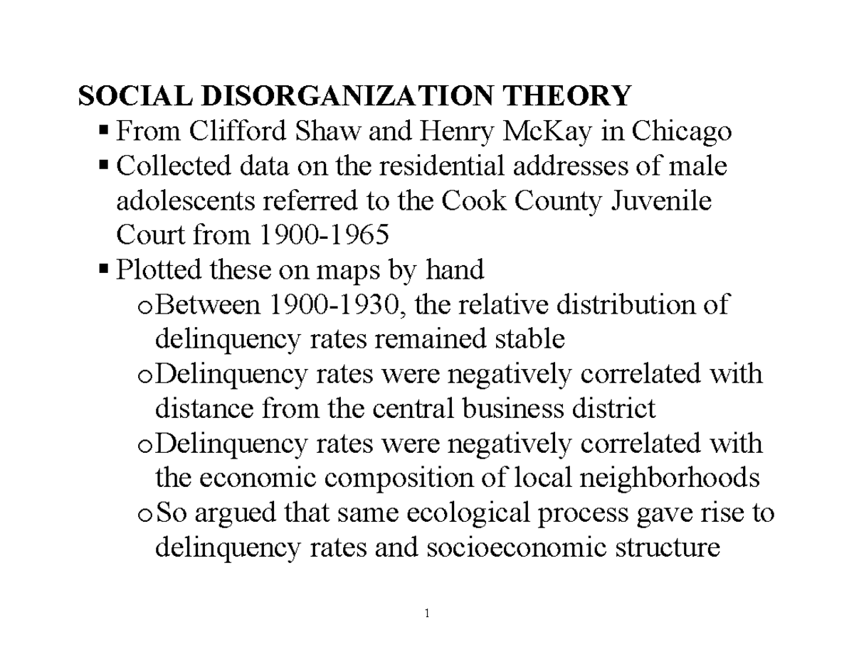 Social Disorganization Theory: Analyzing Crime in Chicago Neighborhoods ...