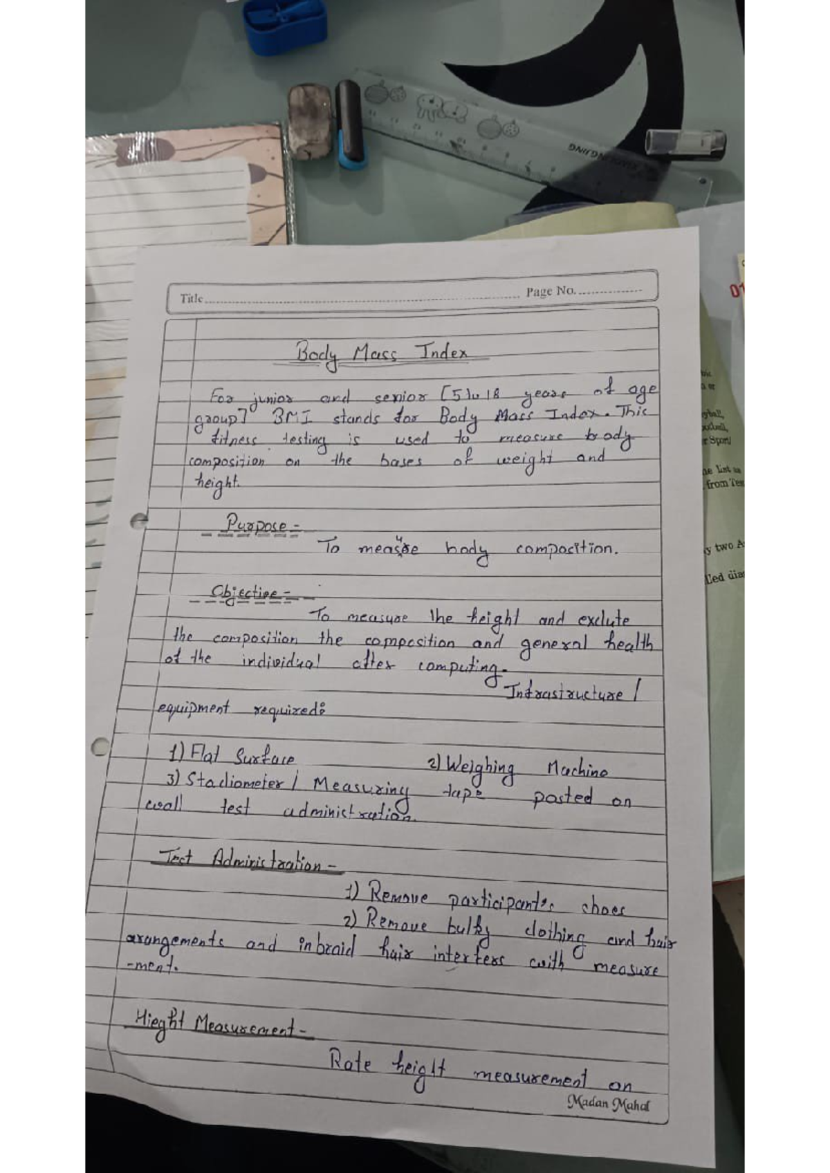 BMI Measurement Guidelines for Juniors & Seniors (FIT 101) - Studocu