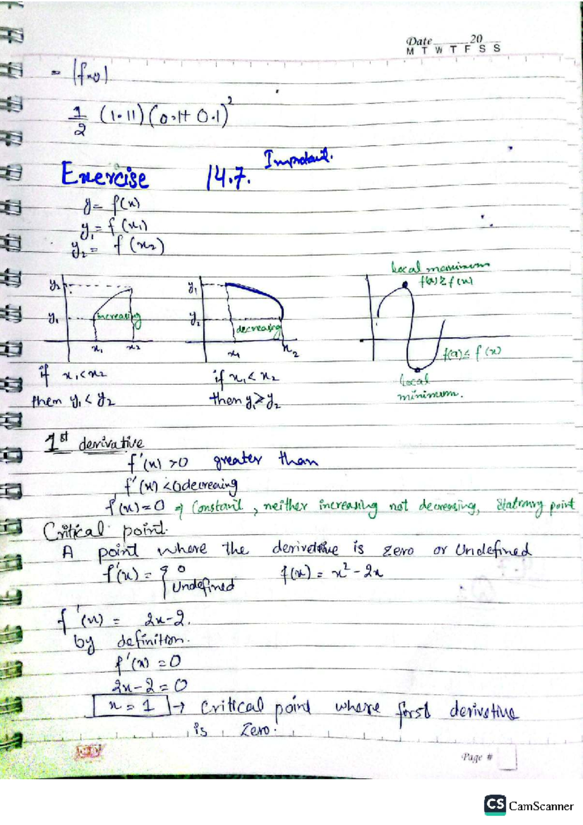 CS 14 Exercise Solutions: Critical Points and Local Extrema in Calculus ...
