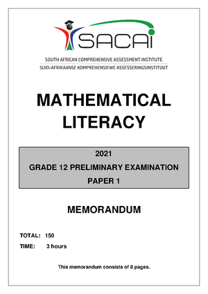 Nov 2021 Maths LIT P1 MEMO - MATHEMATICAL LITERACY PAPER 1 NATIONAL ...