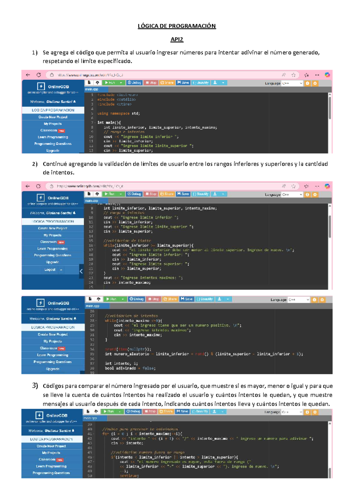 Lógica de Programación - Ejercicio Práctico API2 - Studocu
