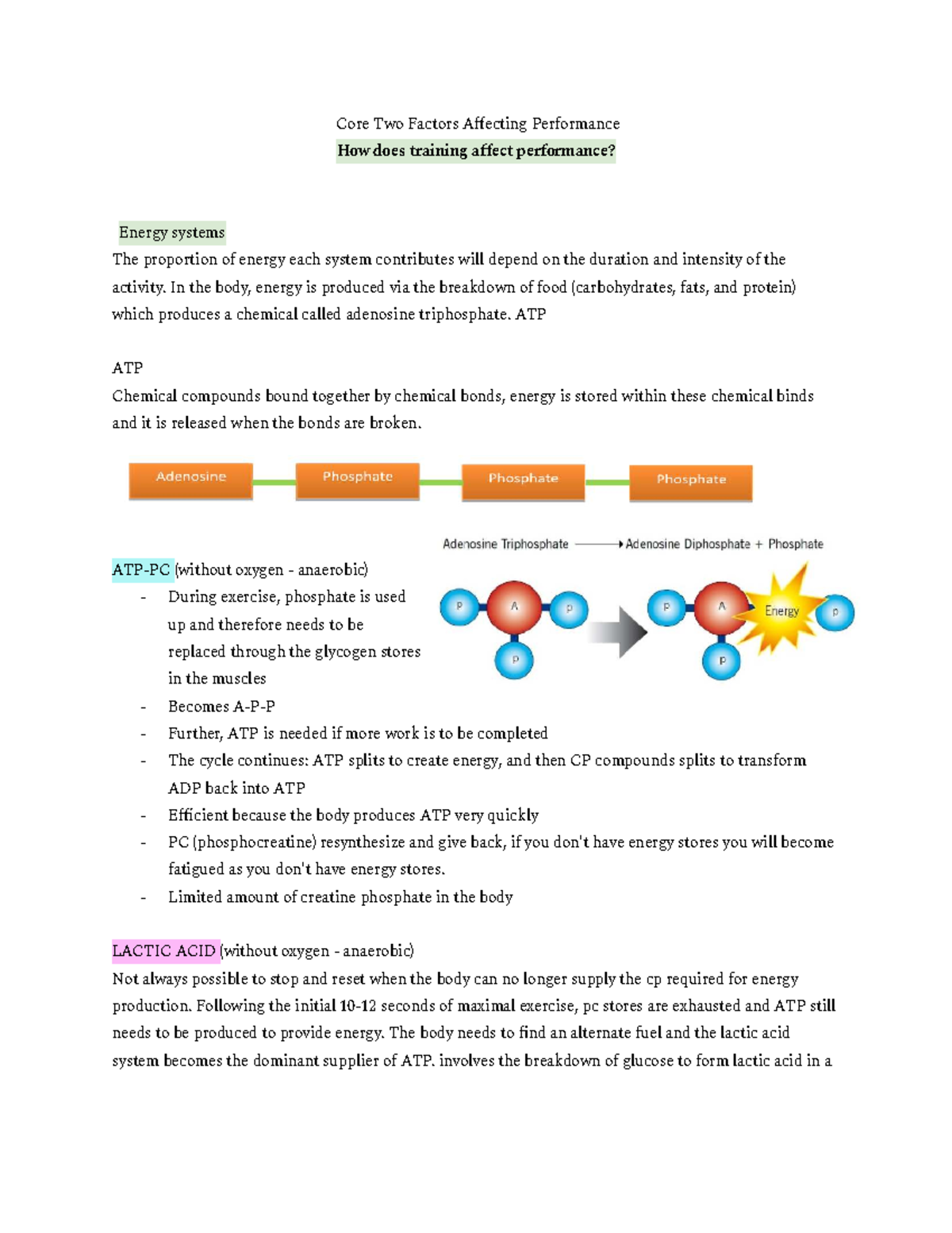 PDHPE CORE 2: Factors Influencing Performance and Training Effects ...