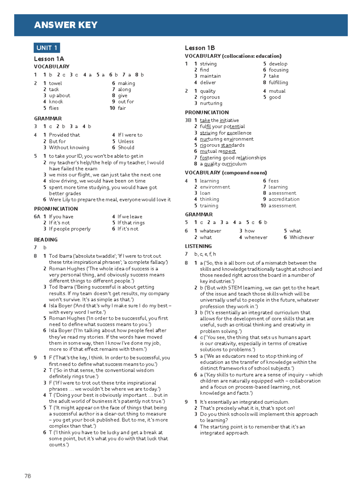 Speakout 3rd Ed. C1-C2 Workbook Answer Keys and Lesson Notes - Studocu