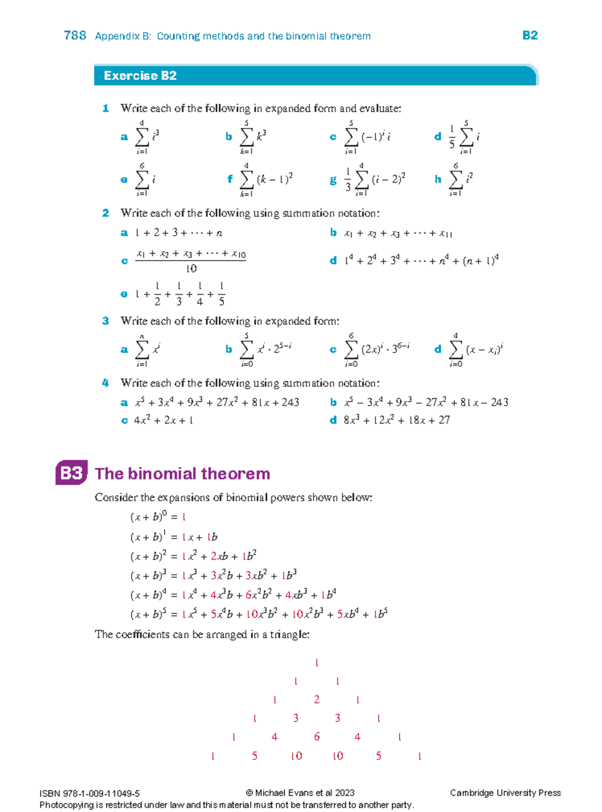 B2 788 Final Exam: Counting Methods & Binomial Theorem Notes - Studocu