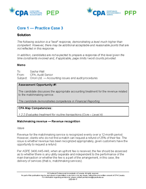 Core 1 - CAP Ontario - CPA PEP Core 1 - Studocu