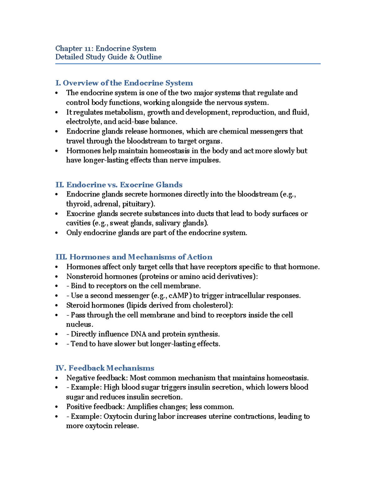 Chapter 11: Endocrine System Detailed Study Guide (GA 12) - Studocu
