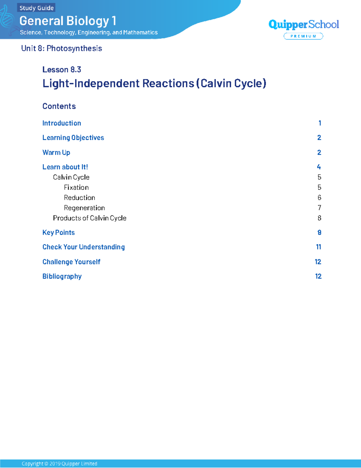 Calvin Cycle Guide - n/a - Light-Independent Reactions (Calvin Cycle ...