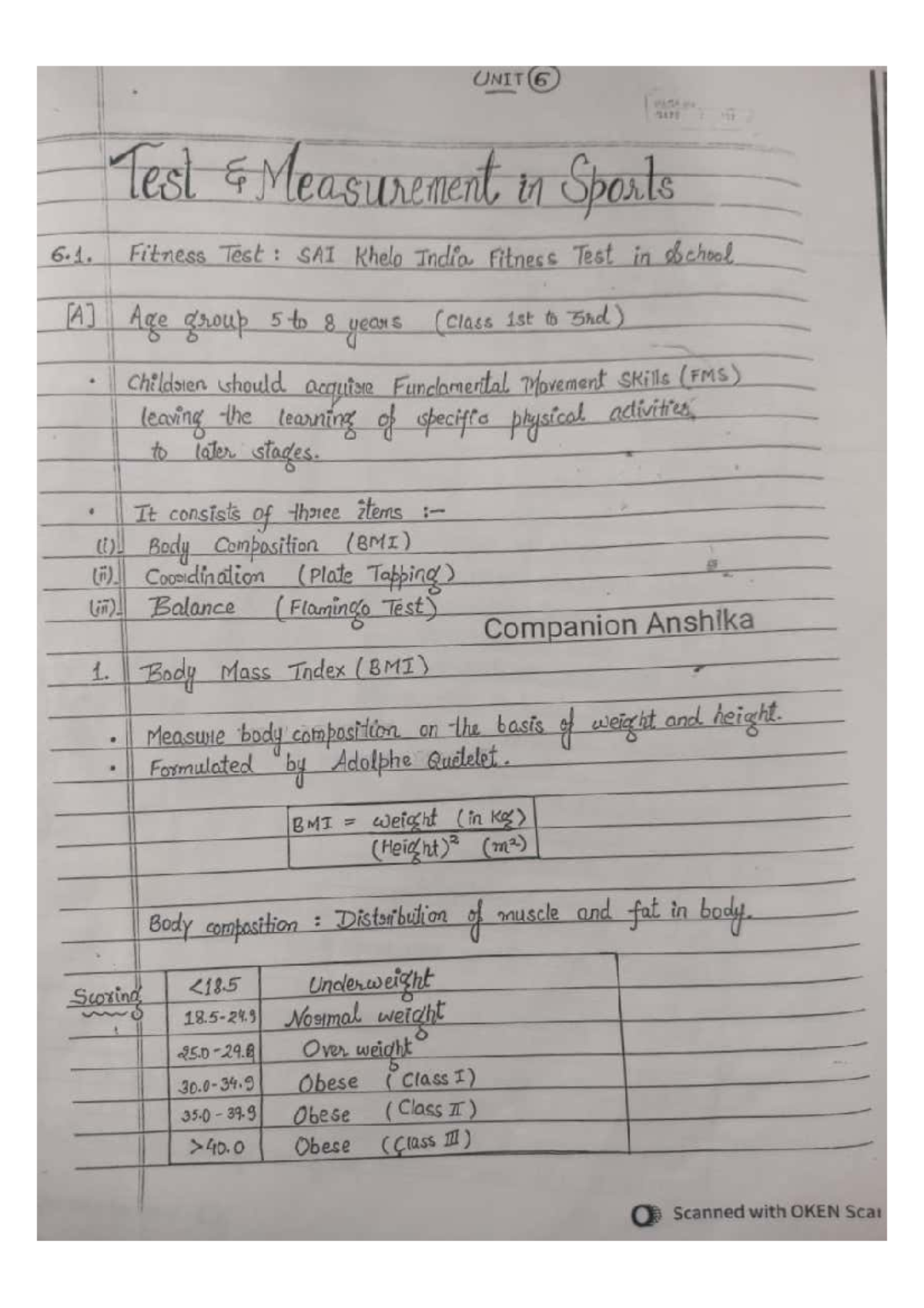 Ch 6: Measurement in Sports - SAI Khelo India Fitness Test for Ages 5-8 ...