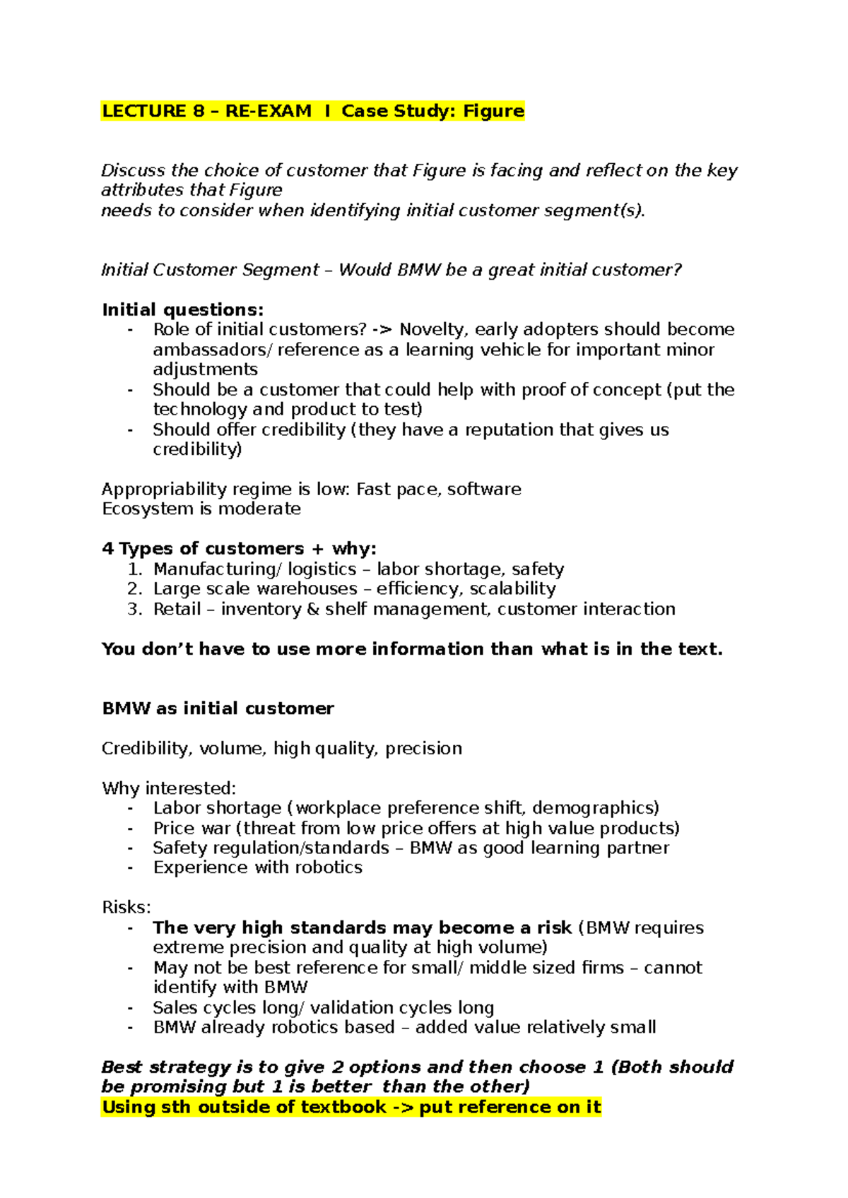 LECTURE 8 I Case Study: Customer Segmentation & Competition Analysis - Studocu