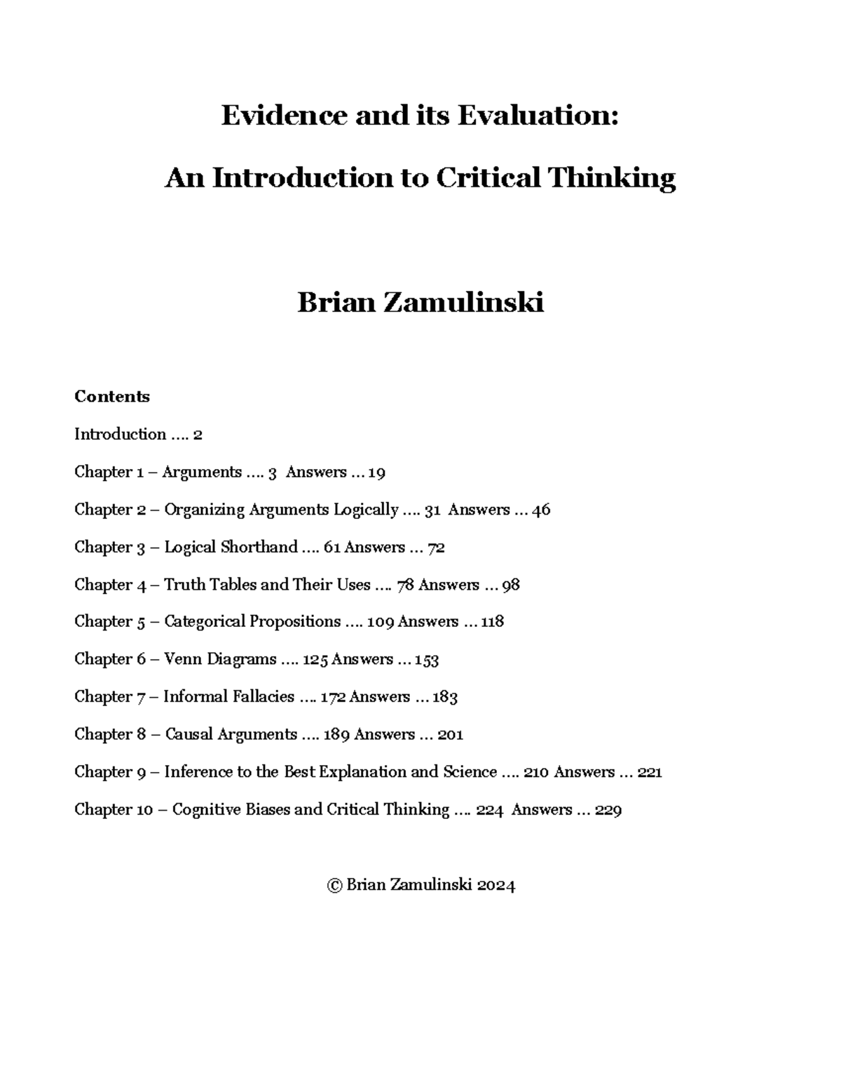 Critical Thinking: Evidence Evaluation & Argument Analysis (CT101 ...