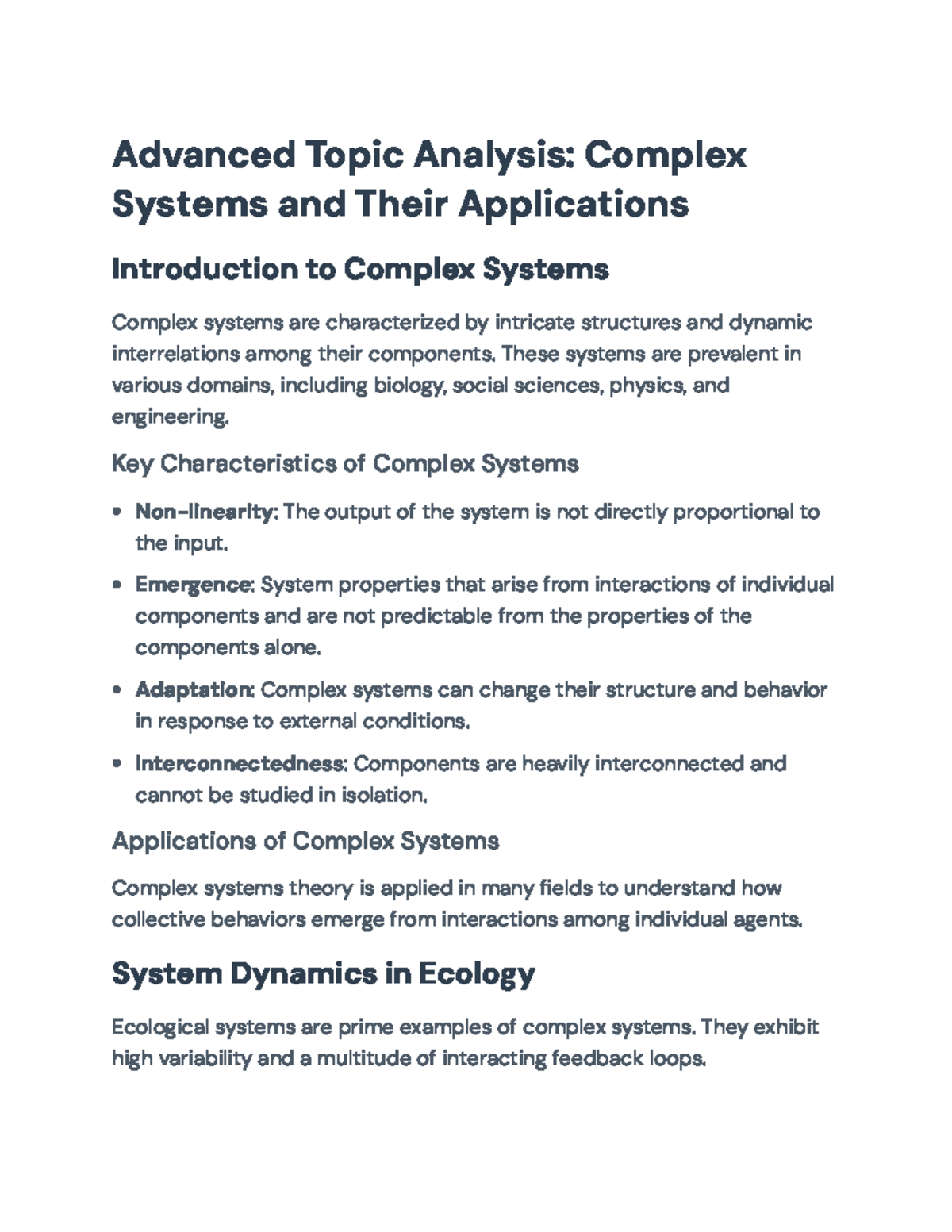 Advanced Topic Analysis: Complex Systems and Applications - Advanced ...